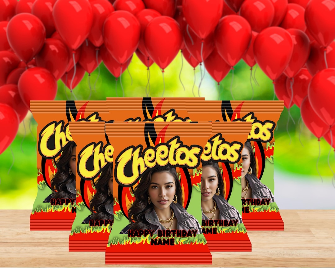 Personalized Birthday Chip Bag Wrappers: Hot Cheetos Theme Party Favors ...
