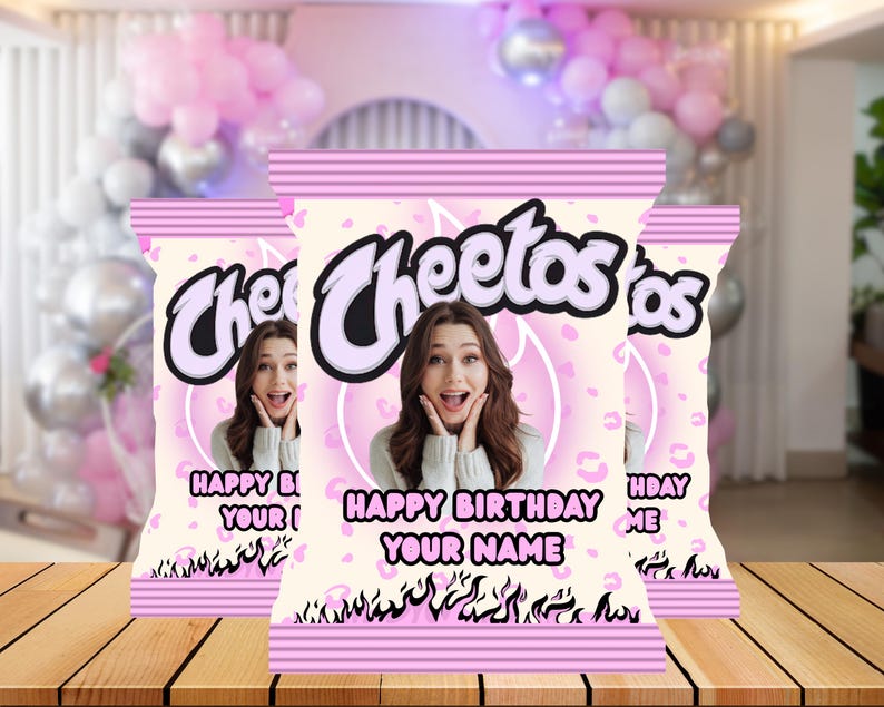 Personalized Pink Hot Cheetos Party Favor Bag Wrappers: Teen Birthday ...