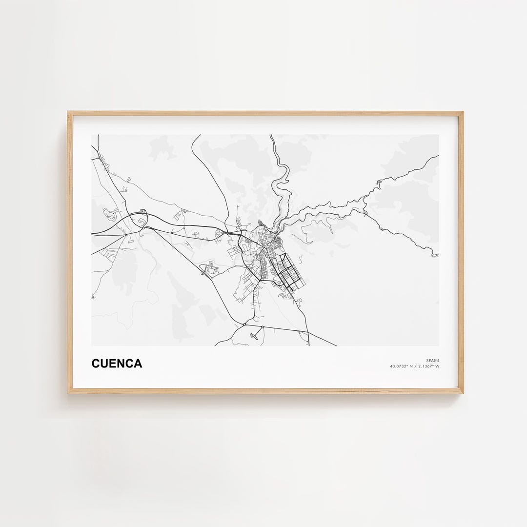 Cuenca Landscape Map Print, Cuenca Spain Modern Map Poster, Cuenca ...
