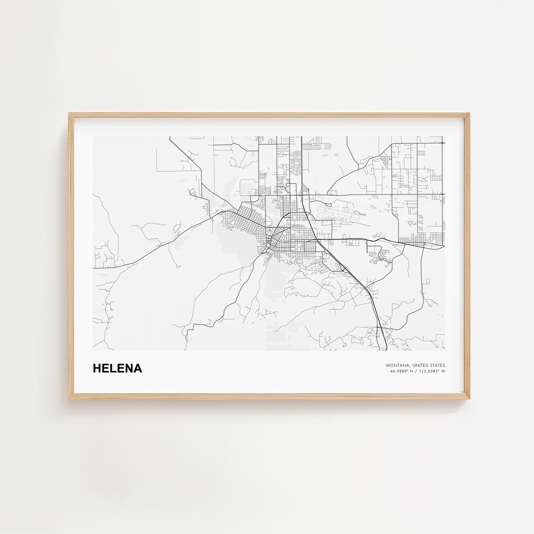 Helena Landscape Map Print, Helena Montana Modern Map Poster, Helena ...