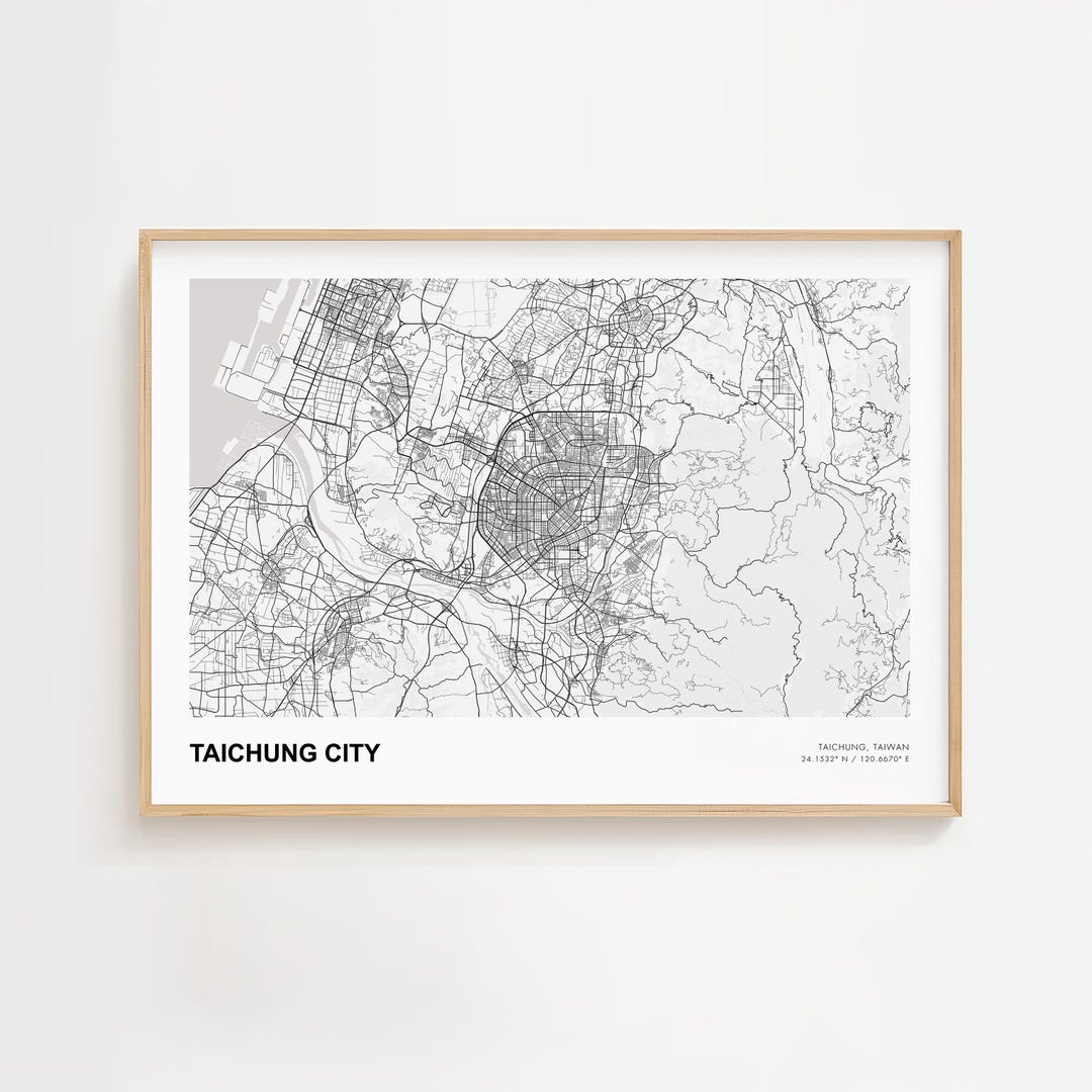 Taichung City Landscape Map Print, Taichung City Taichung Modern Map ...