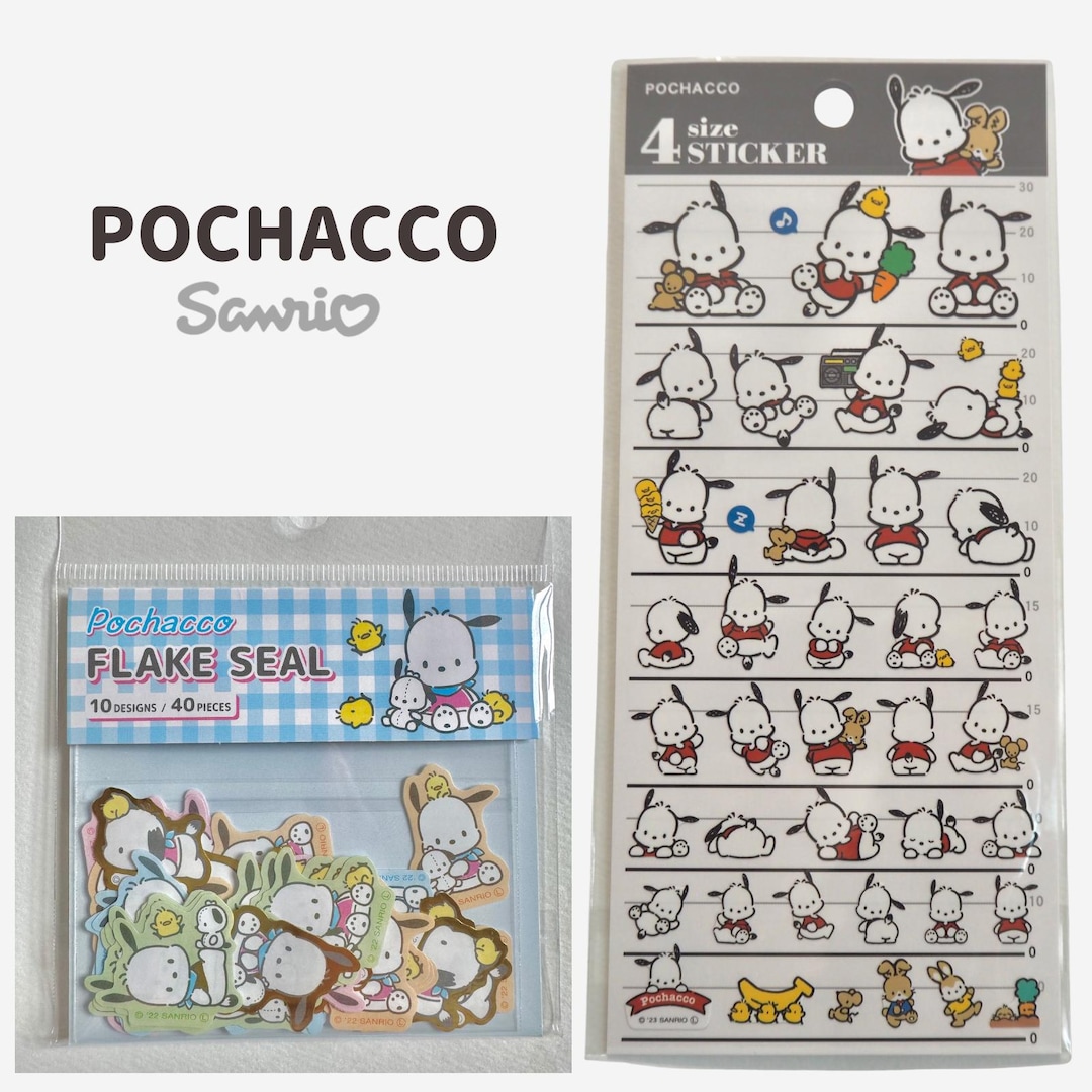 POCHACCO, Sticker, Glitter Stickers, Sanrio, 2types Set, Cute Stickers ...