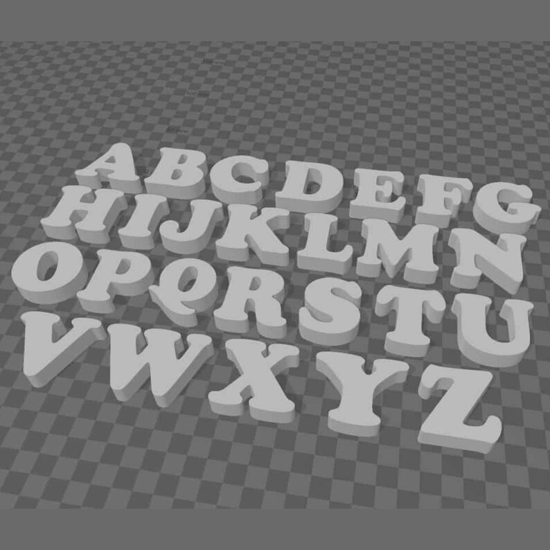 Alphabet STL Files Set, Printable Alphabet Letters, 3D Printed Sign ...