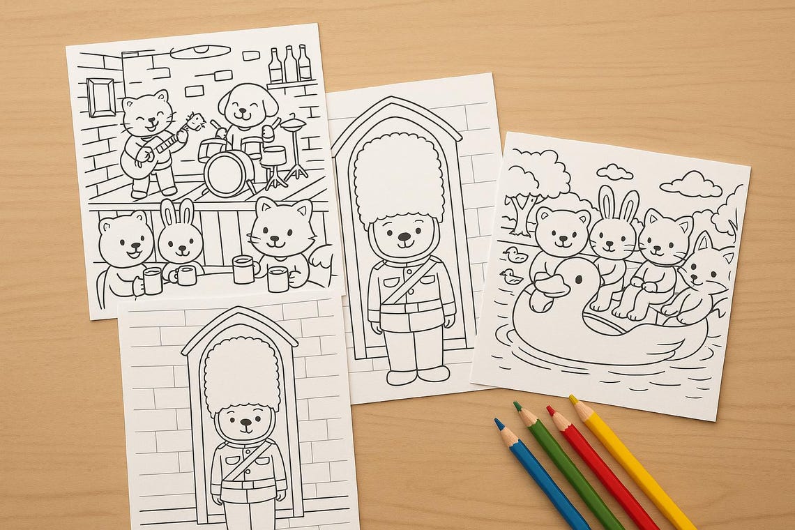 Printable UK Coloring Book | London Landmarks, British Culture, Travel ...