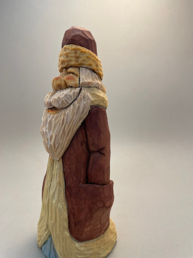 Hand Carved Wooden Santa Claus Old World Santa Hand Made One of a Kind ...