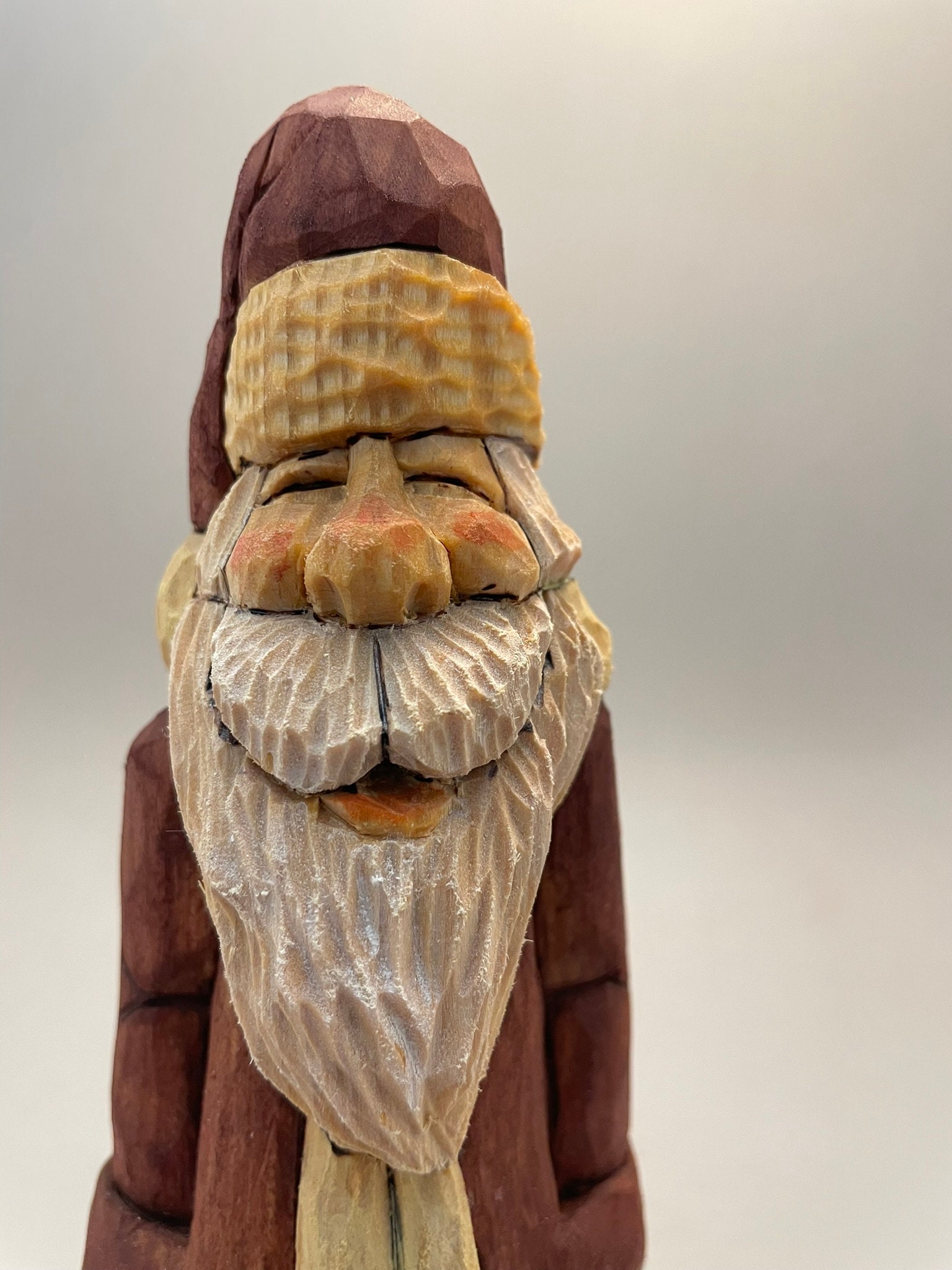 Hand Carved Wooden Santa Claus Old World Santa Hand Made One of a Kind ...