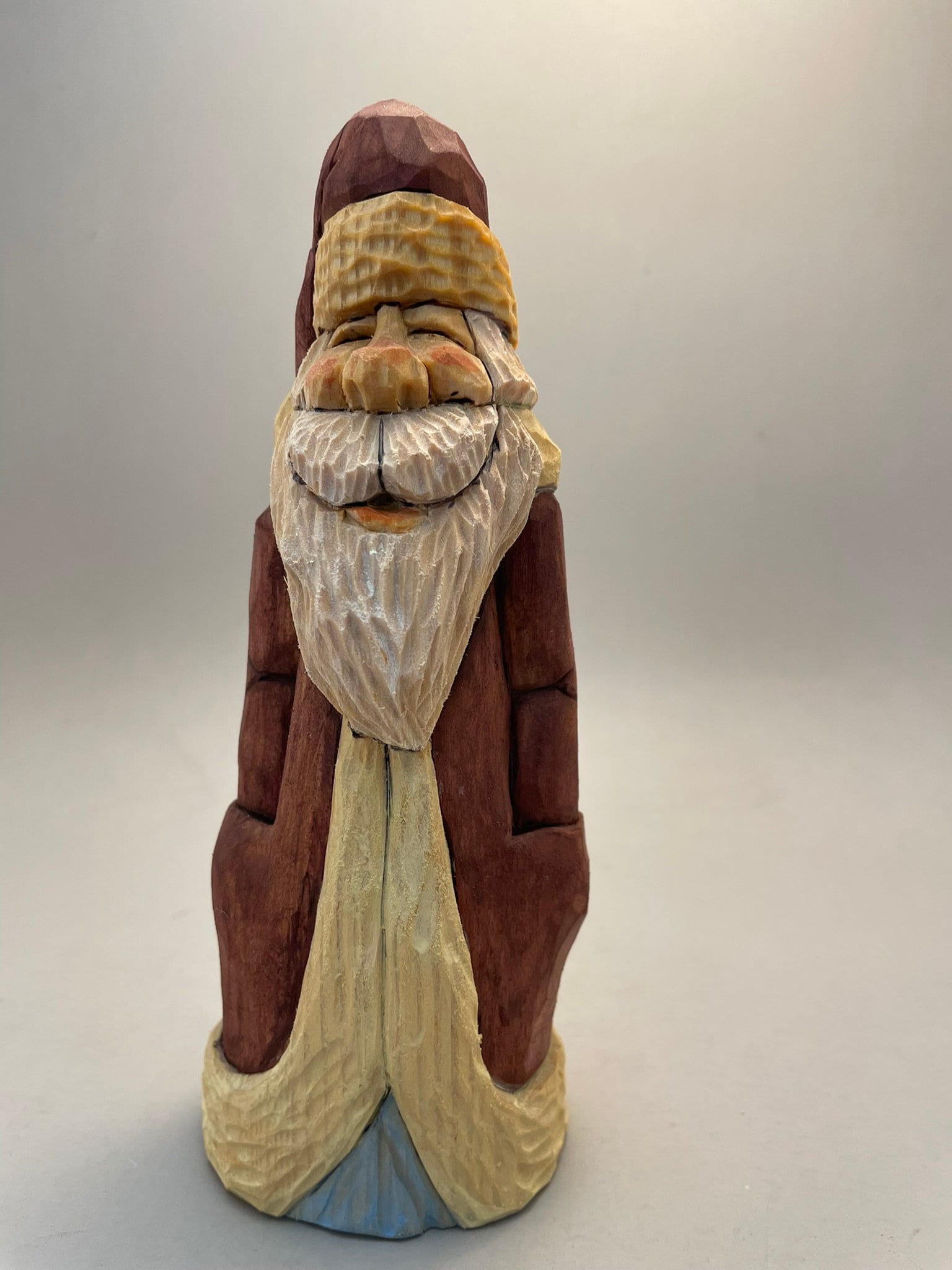 Hand Carved Wooden Santa Claus Old World Santa Hand Made One of a Kind ...