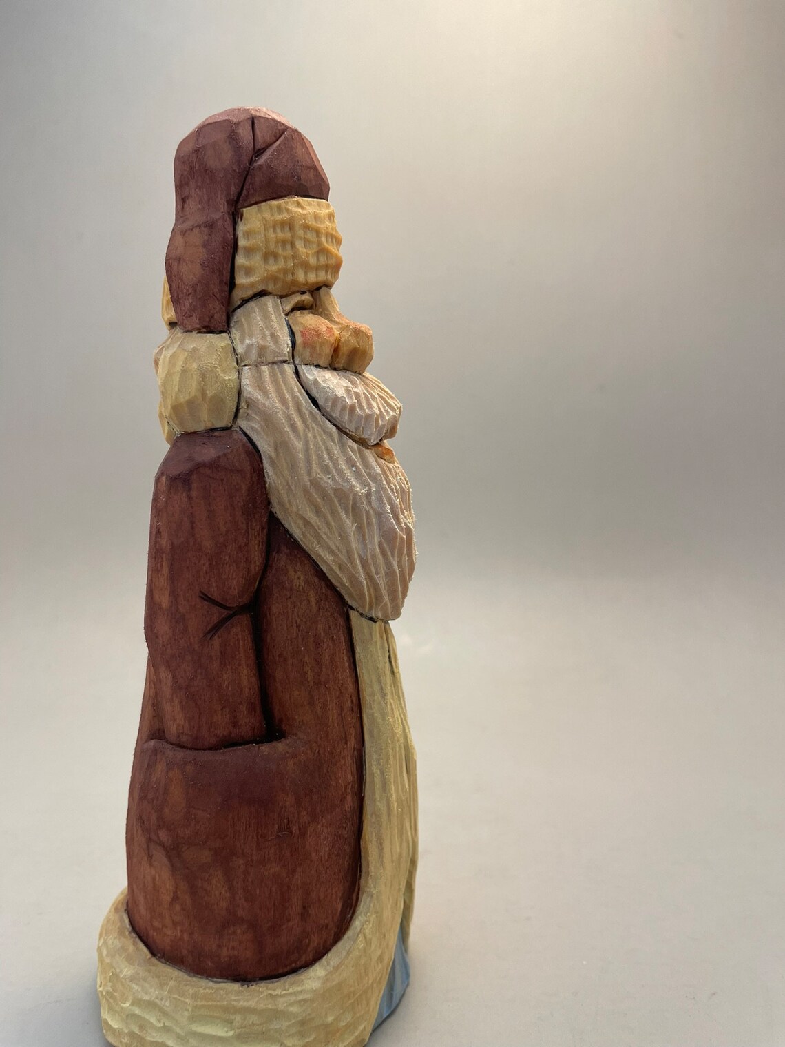 Hand Carved Wooden Santa Claus Old World Santa Hand Made One of a Kind ...