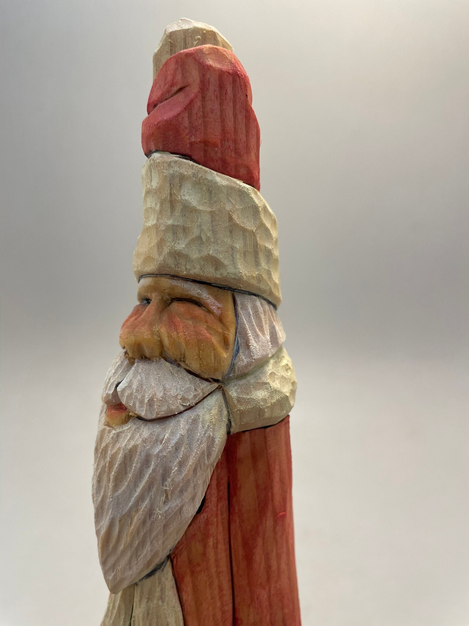 Hand Carved Wooden Santa Claus Old World Santa Hand Made One of a Kind ...