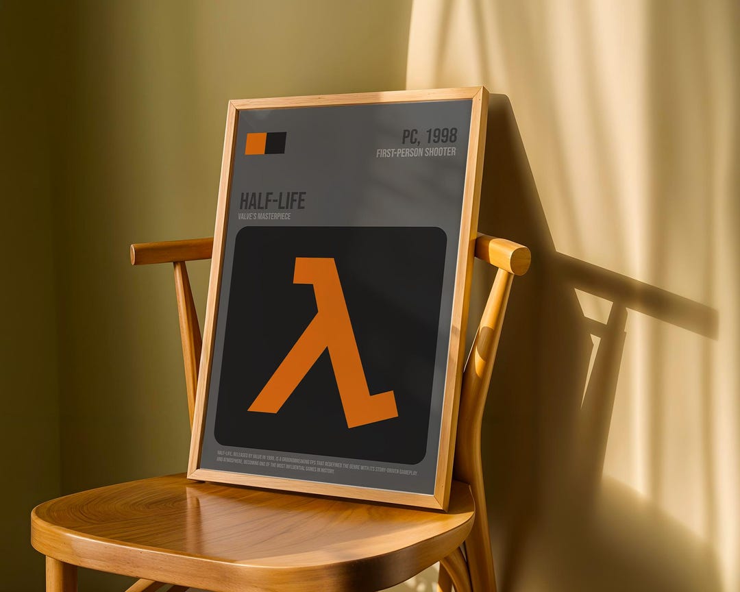 Half-life Poster: Retro Gaming Wall Art Print (digital Download - Etsy