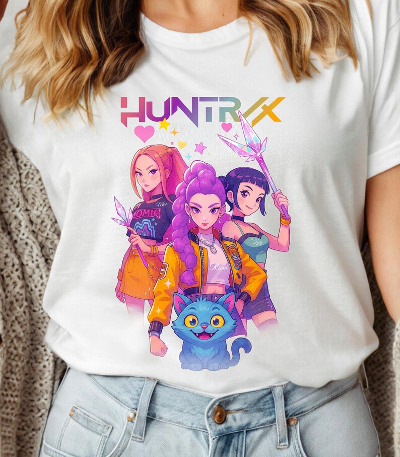 Kpop Demon Hunters Shirt, Huntrix Girl Tshirt, Kpop Idol Group Shirt ...