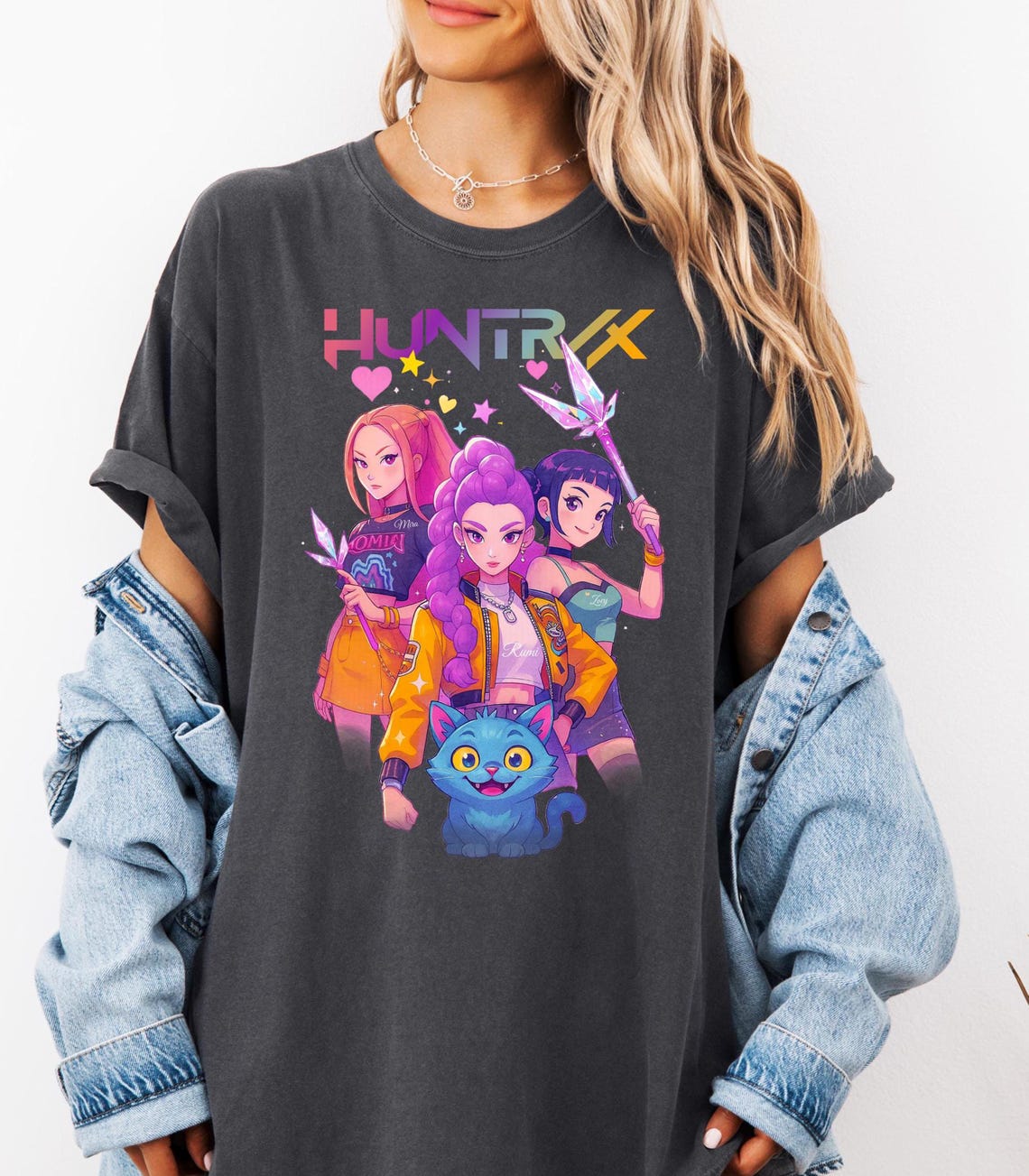 Kpop Demon Hunters Shirt, Huntrix Girl Tshirt, Kpop Idol Group Shirt ...