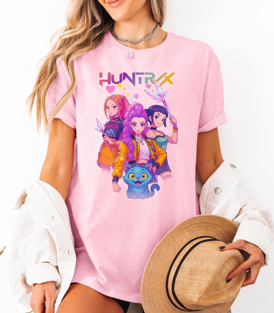 Kpop Demon Hunters Shirt, Huntrix Girl Tshirt, Kpop Idol Group Shirt ...