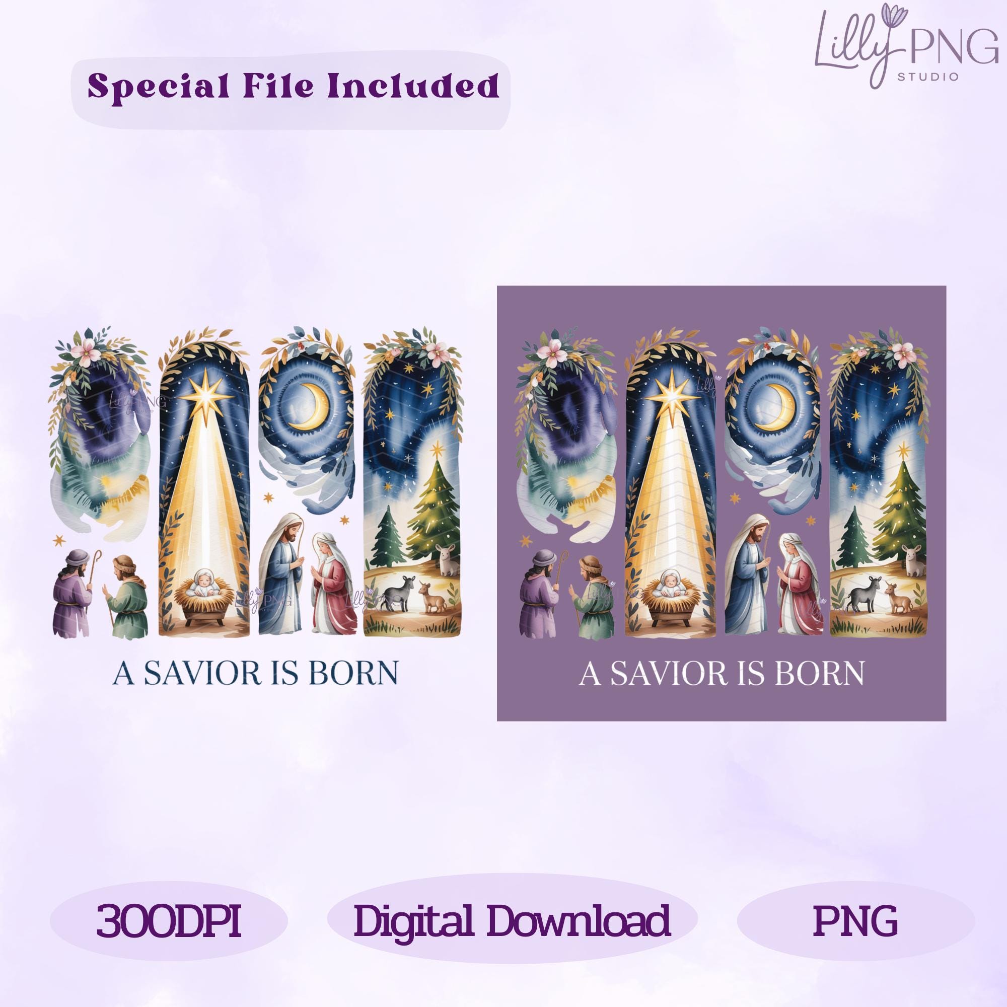 A Savior is Born PNG, Christian Nativity Scene Clipart, Holy Night ...