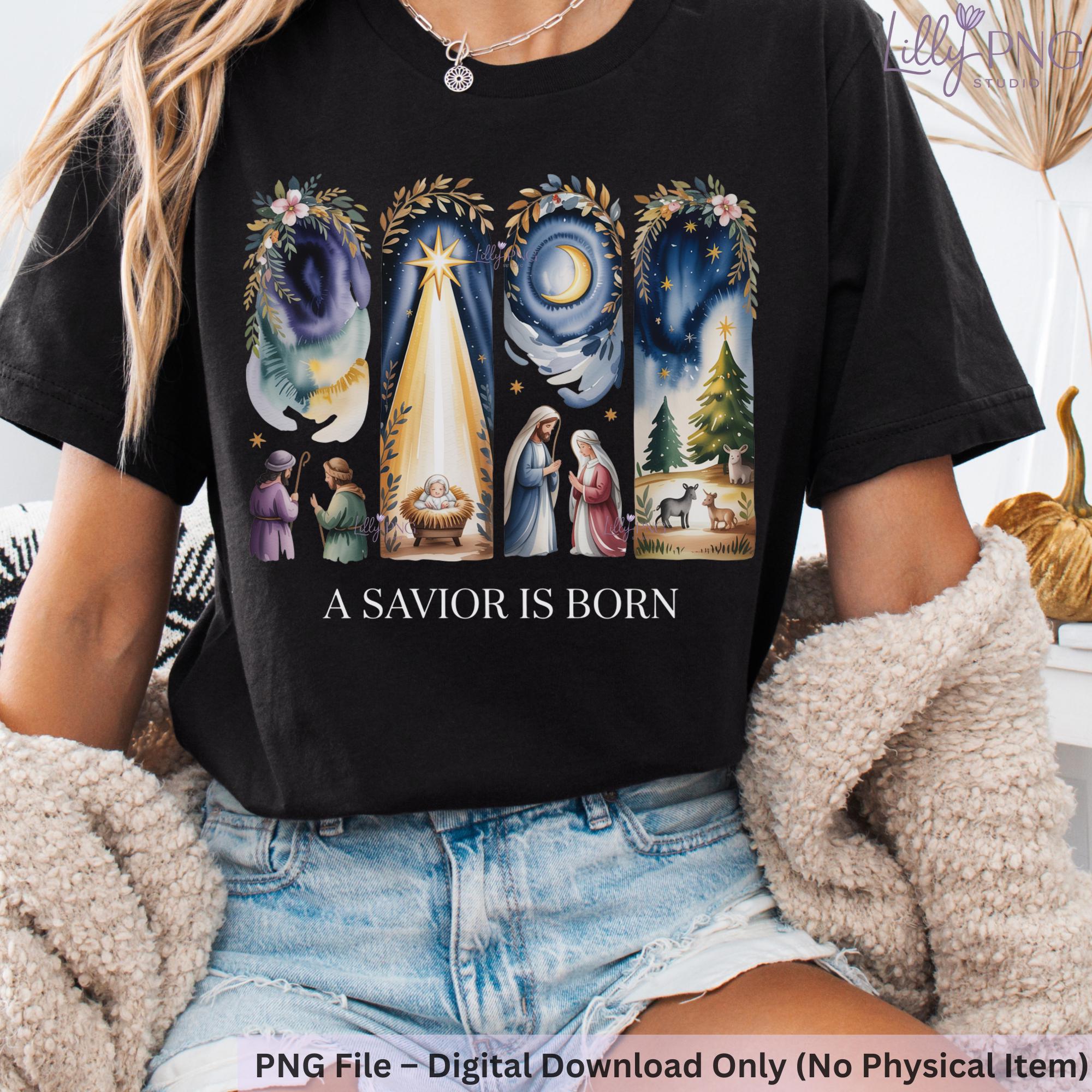 A Savior is Born PNG, Christian Nativity Scene Clipart, Holy Night ...