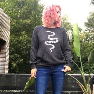 White Snake Sweater, Cozy Sweater, Snake Gift, Reptile Shirt, Fun Shirt ...