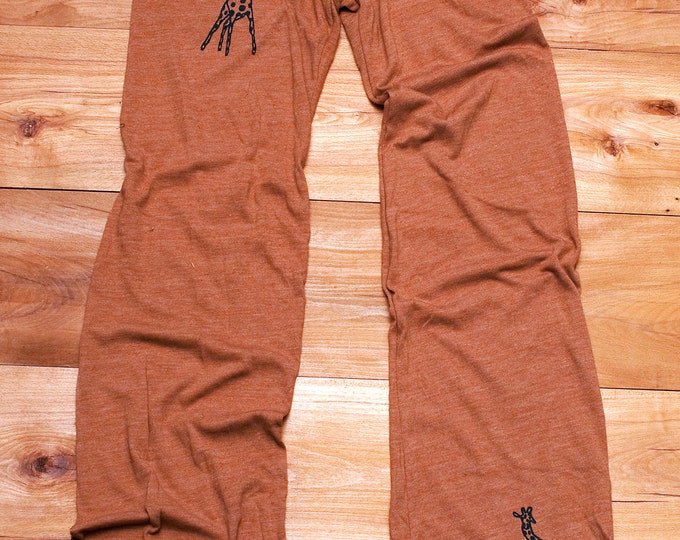 Long Winded Giraffe Yoga Pants in Terracotta, Giraffe Gift, Cute Lounge ...