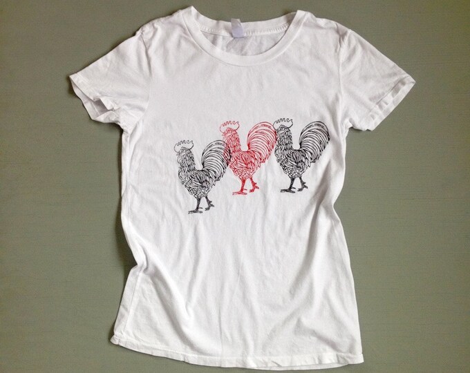 Ra Ra Rooster Tshirt, Chicken Shirt, White Tee, 100% Cotton - Etsy