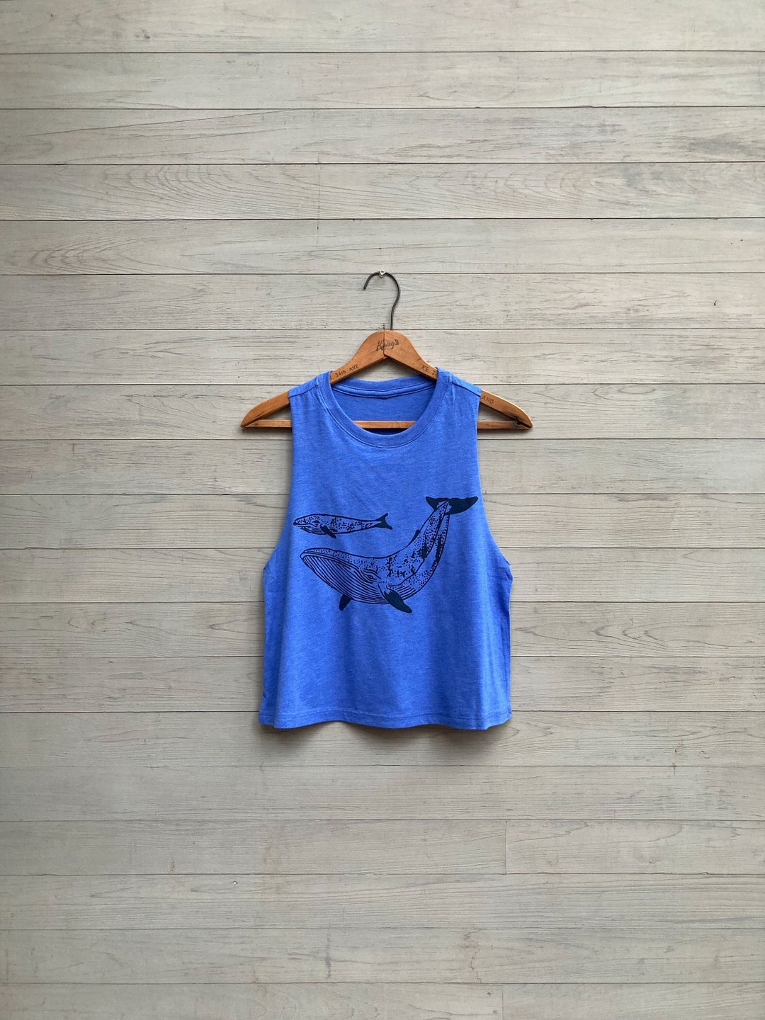 Whale Print Crop Top: Blue Festival Tank - Etsy