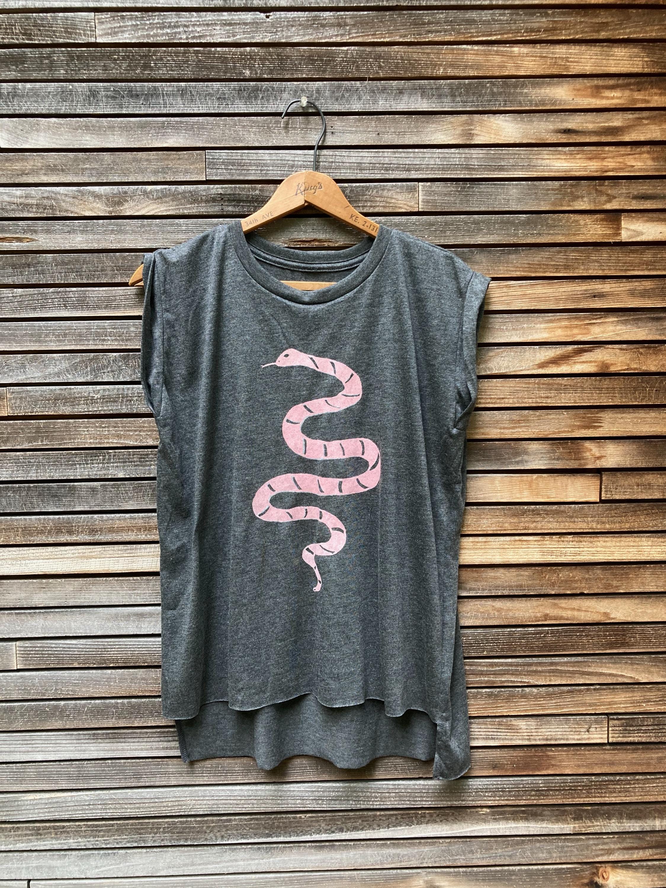 Pink Snake Print Muscle Tee: Sleeveless Gym Shirt - Etsy