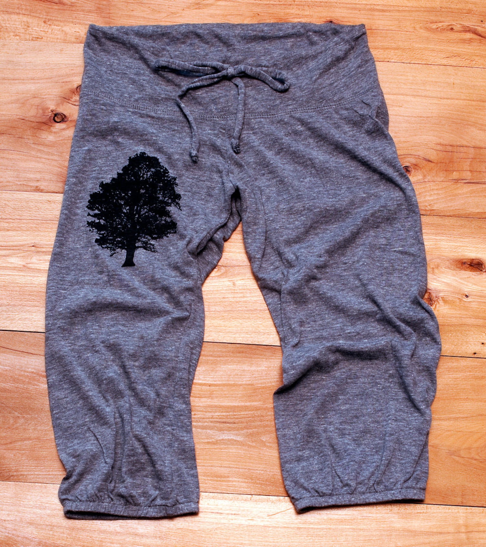 Sittin Under the Oak Tree Cropped Pants Yoga Pants Grey - Etsy