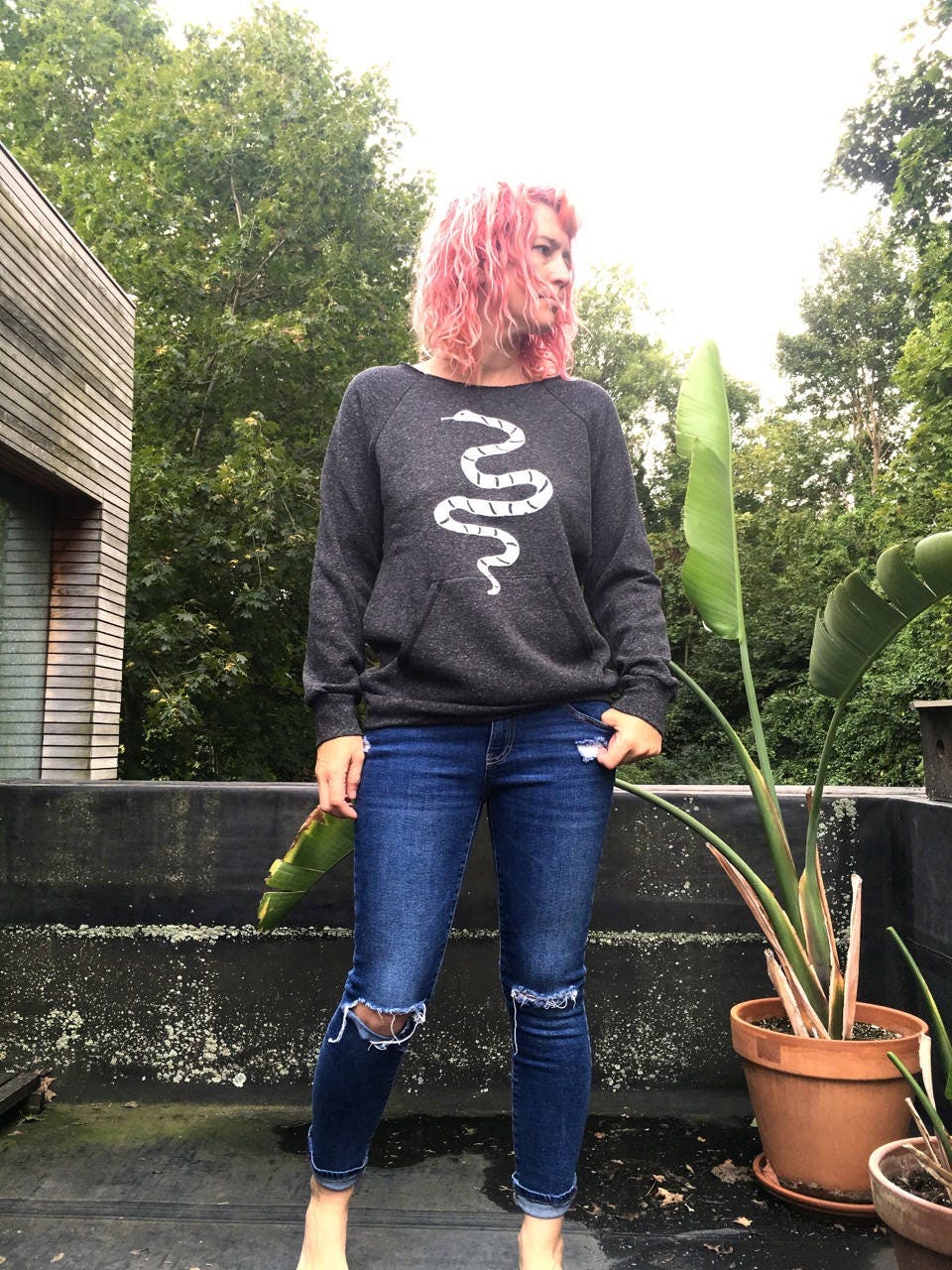 White Snake Sweater Cozy Sweater Snake Gift Reptile Shirt | Etsy