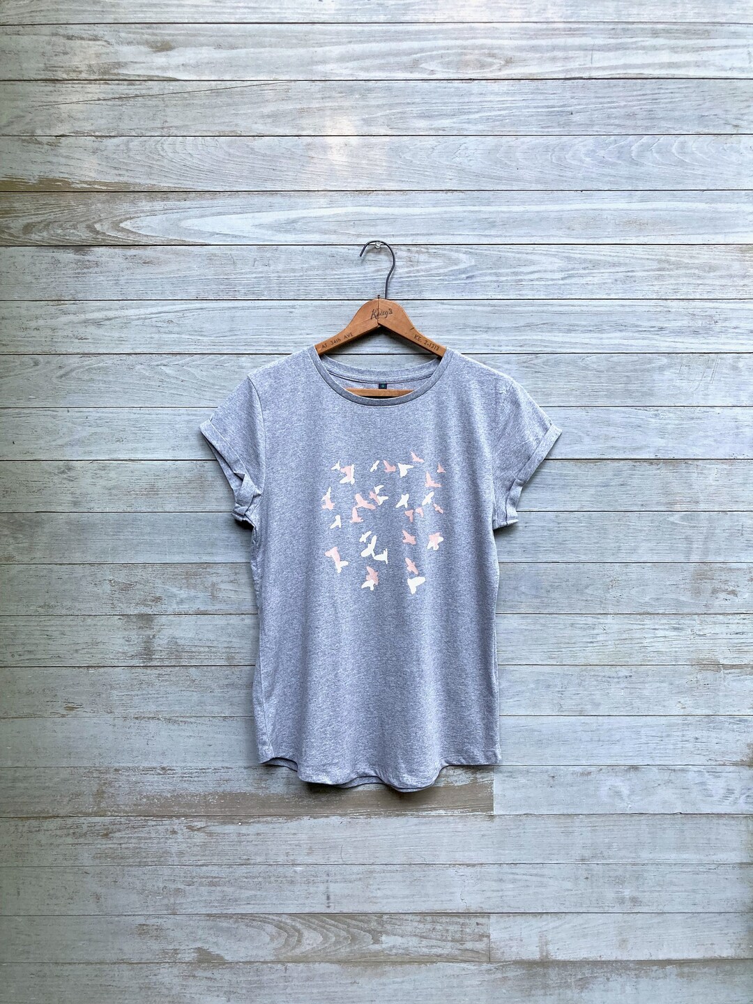Organic Cotton Birds Tee, Grey Tee, Soft Tee - Etsy