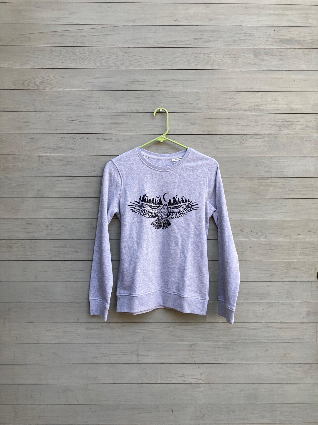 Hawk Sweatshirt, Organic Cotton, Comfy Pullover, Medium Weight - Etsy