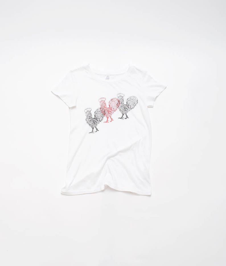 Ra Ra Rooster Tshirt Chicken Shirt White Tee 100% Cotton | Etsy