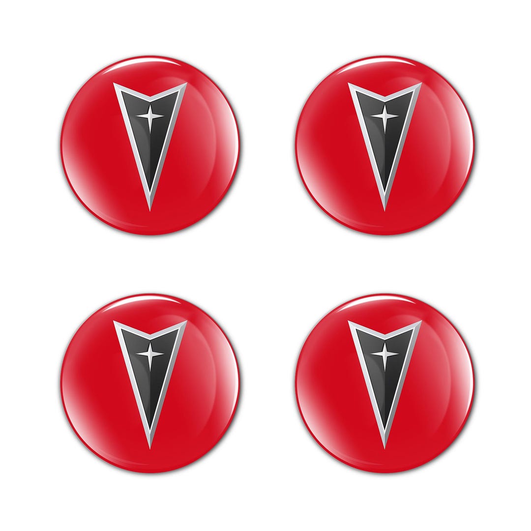 Pontiac Decals Stickers Rim Glossy Domed Wheel Center Cap Hub 4pcs Set ...