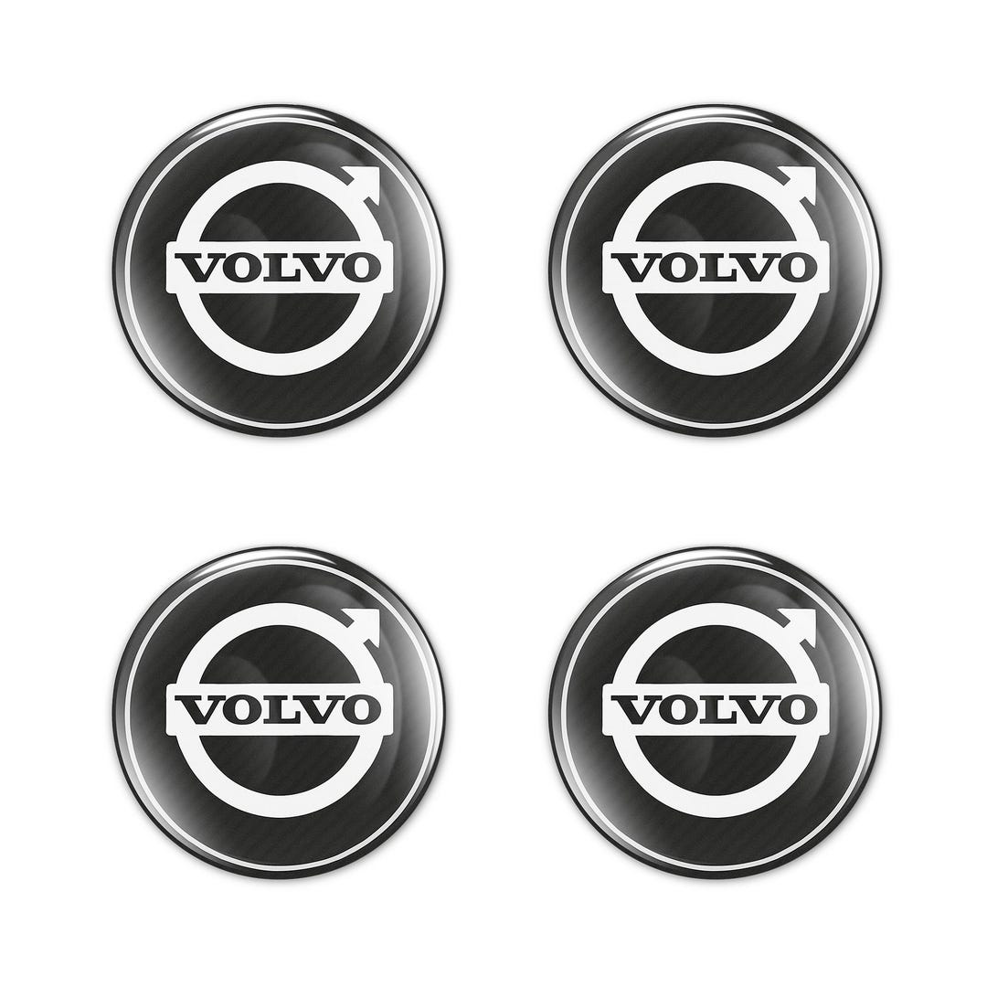 Volvo Stickers Rim Decals Badges Wheel Center Cap Domed 4pcs Set Glossy ...