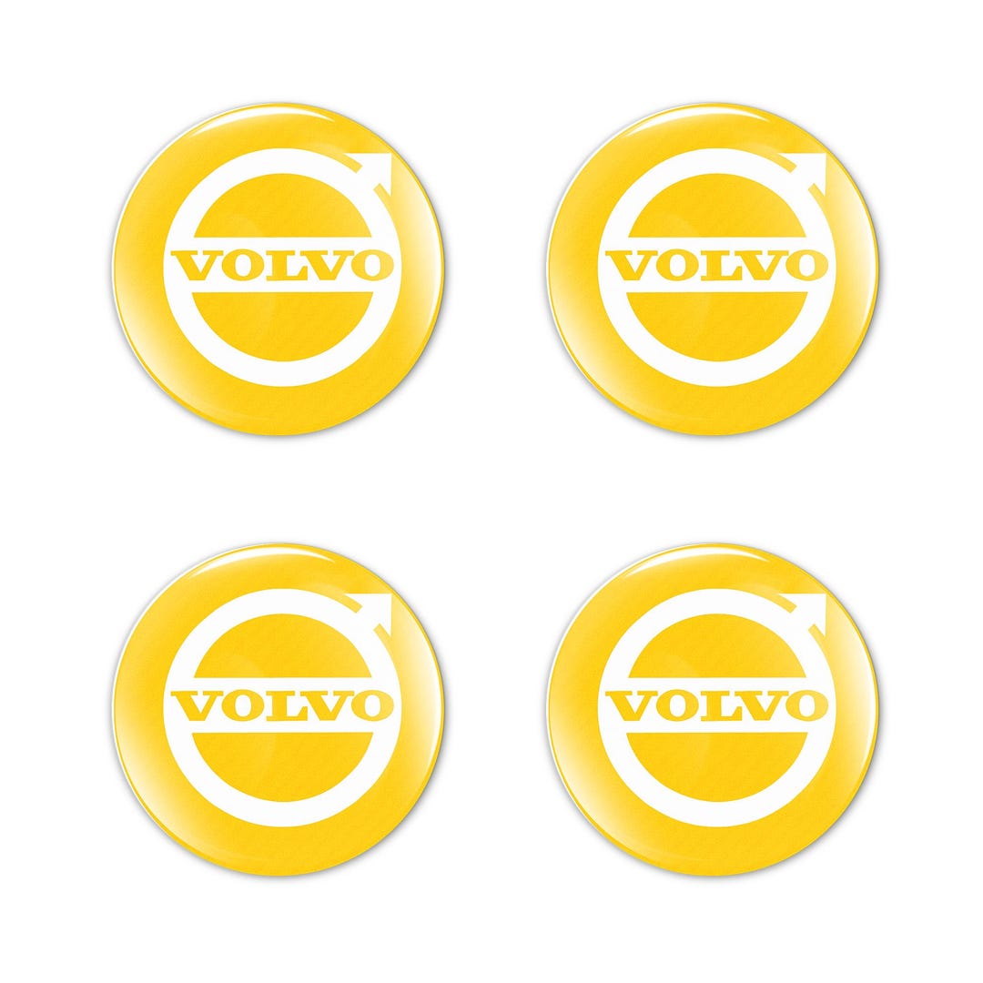 Volvo Decals Rim Stickers Badges Wheel Center Cap Domed 4pc Set Domed ...