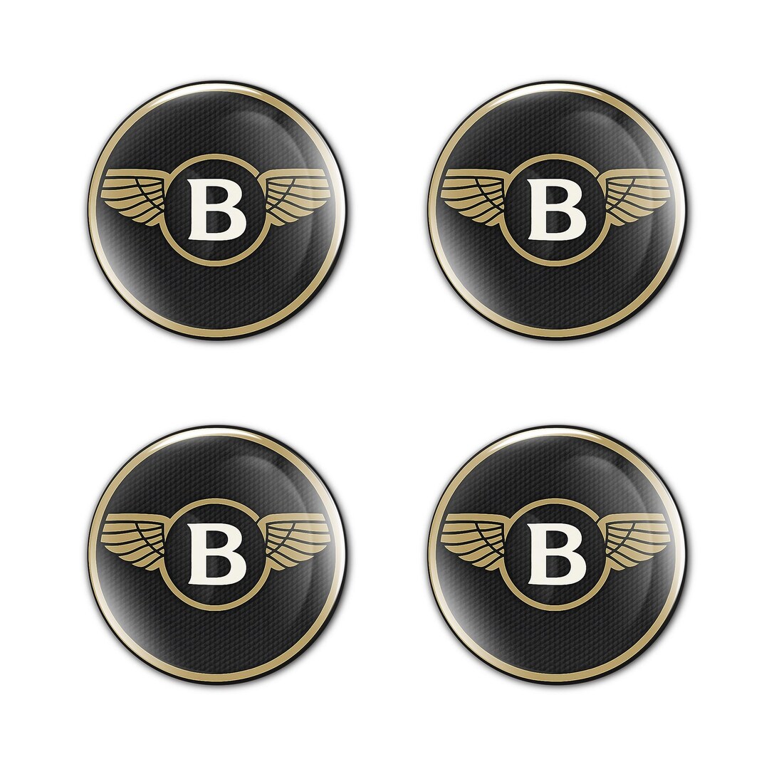 Bentley Wheel Center Cap Hub Stickers Decal Logo Emblem– 4pcs Glossy ...