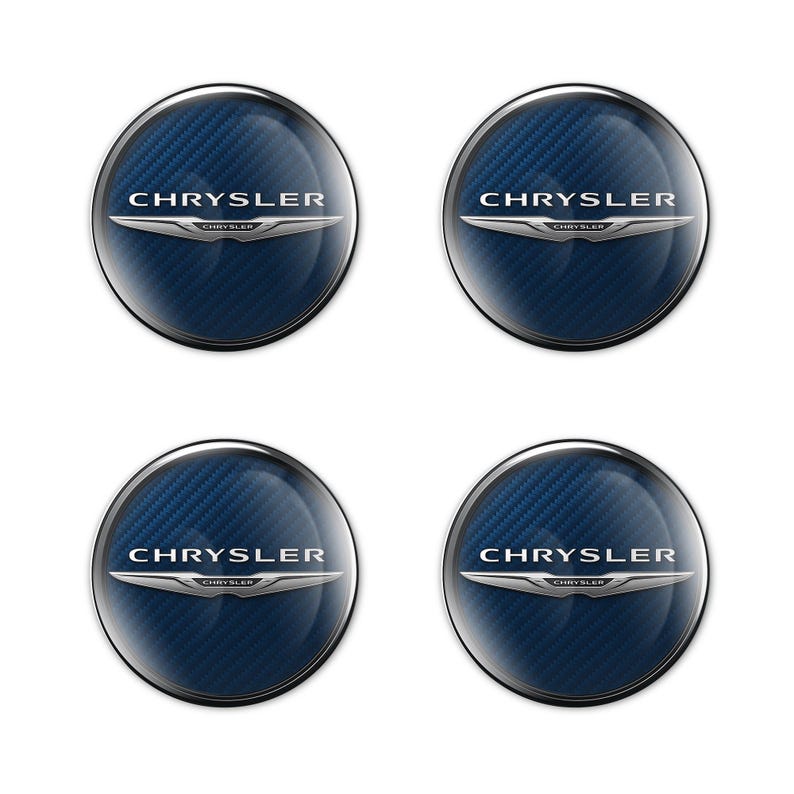 Chrysler Stickers Rim Decals Domed Wheel Center Cap Hub 4pcs Set Epoxy ...