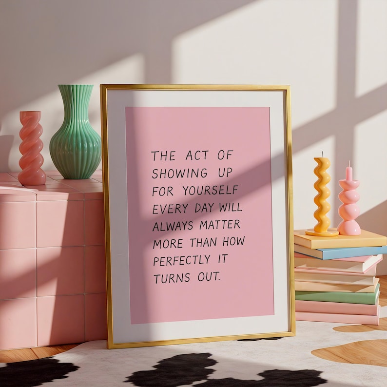Pink Quote Wall Art, Motivational Poster Print, Inspirational Quote ...