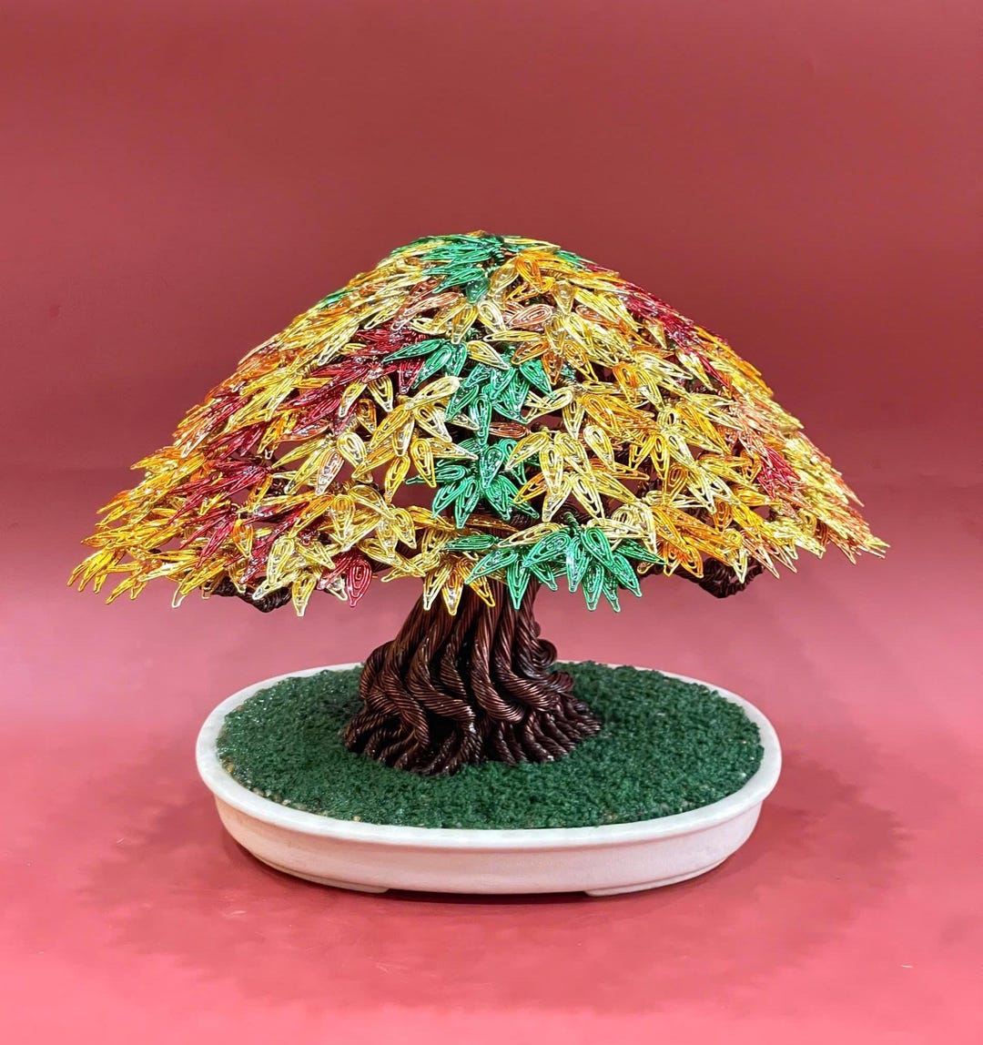 Maple Copper Bonsai Tree Sculpture: Handmade Feng Shui Decor - Etsy