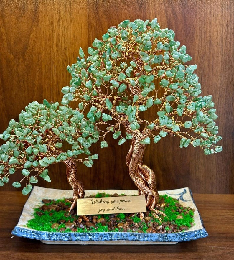 Citrine Bonsai Sculpture : Wealth Money Tree of Life Desk Decor - Etsy UK