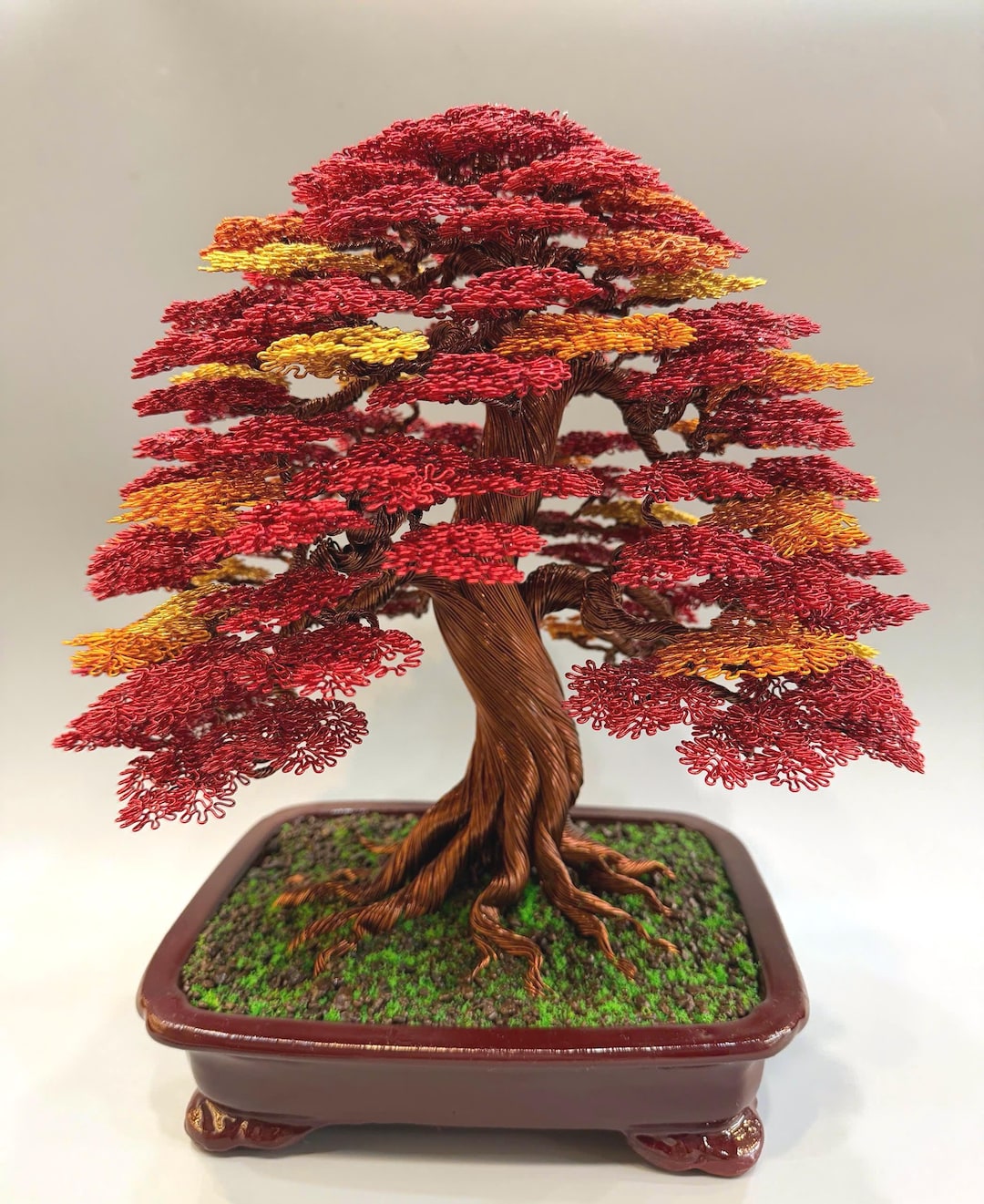 Handmade Wire Bonsai Sculpture: Tree of Life Art Autumn Maples Tree - Etsy