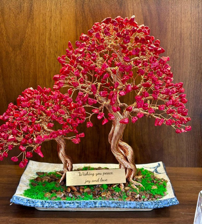 Citrine Bonsai Sculpture : Wealth Money Tree of Life Desk Decor - Etsy UK