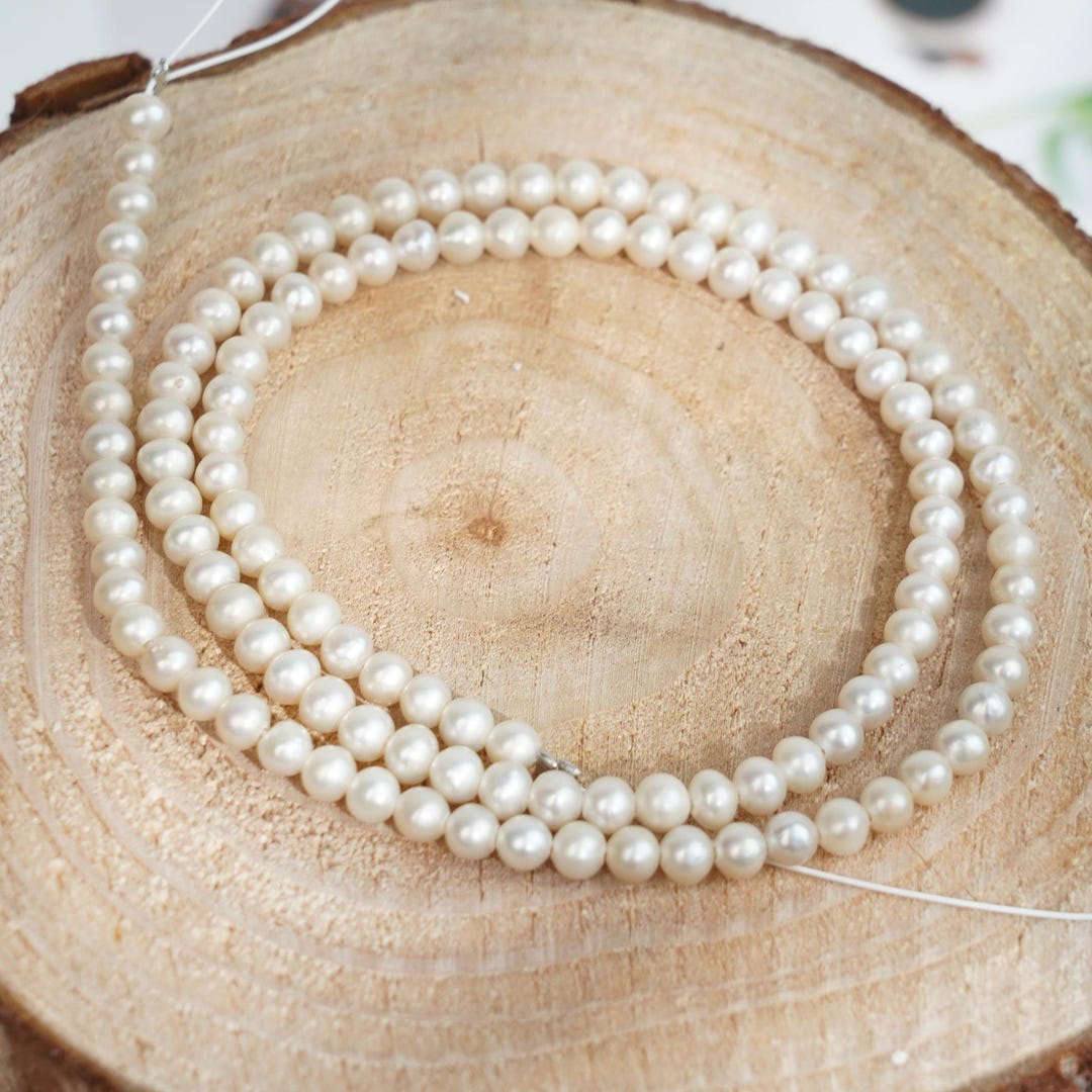 3MM Near Round Manta Rose Pearls,natural Freshwater Pearls Strand,high ...