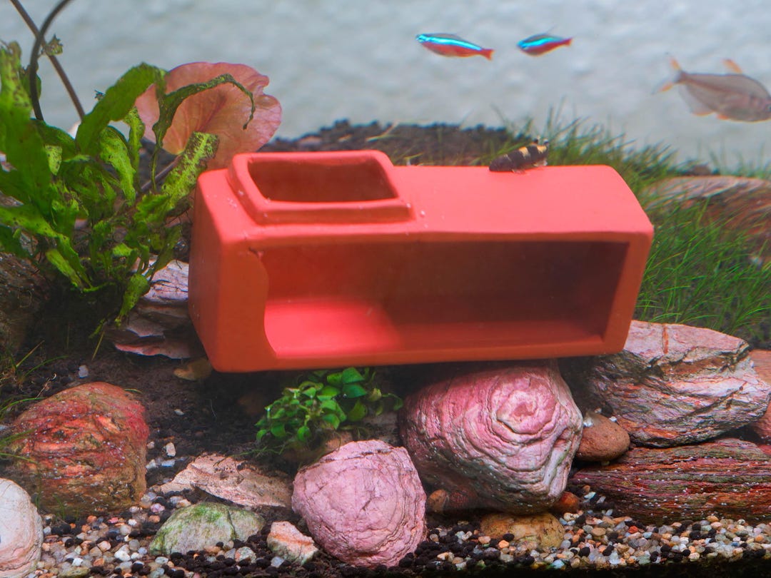 Handmade Terracotta Fish Hideout With Feeder: Stackable Aquarium Decor ...