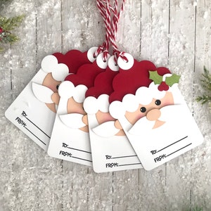 Christmas Santa Gift Tags Handmade (set of 4) - Etsy