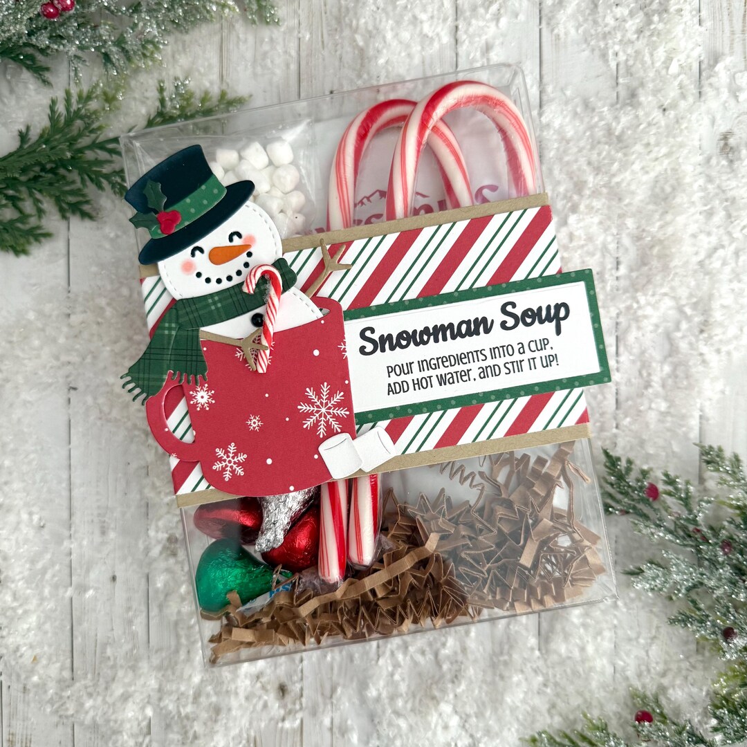 Christmas Snowman Soup for Two/hot Cocoa Box Favor/ Gift Card Holder ...