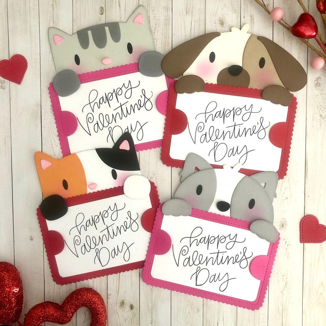 Pet Crew Dog Cat Valentine Gift Card Holders Handmade (set of 4) - Etsy