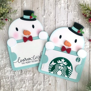 Snowman Christmas Holiday Gift Card Holder - Etsy