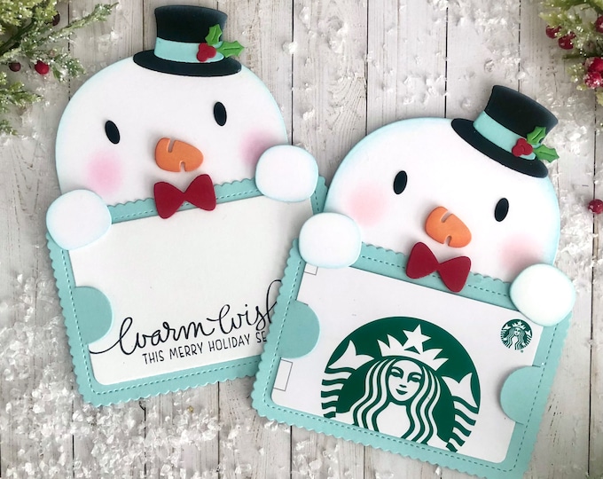 Snowman Christmas Holiday Gift Card Holder - Etsy