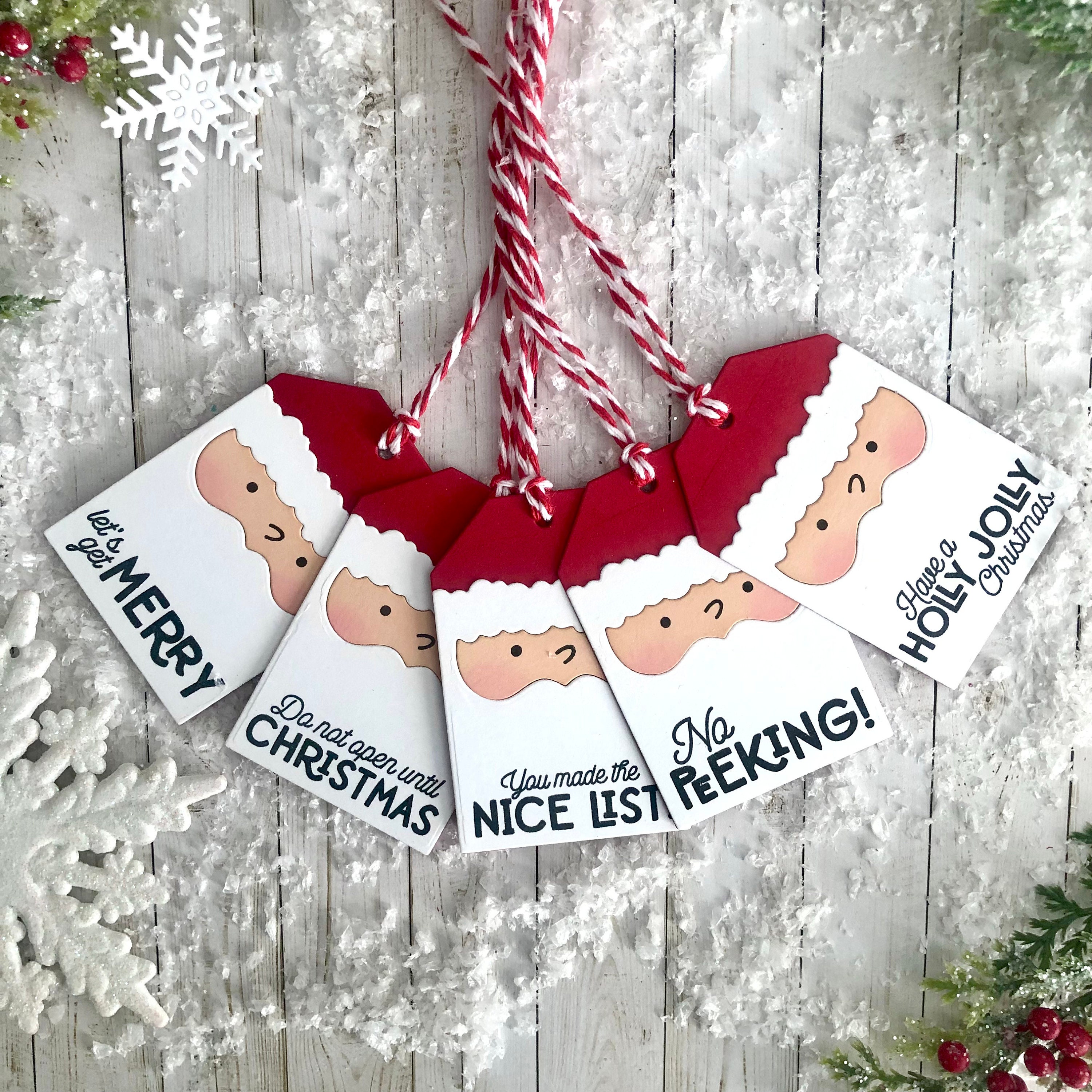Santa Christmas Holiday Gift Tags set of 5 - Etsy