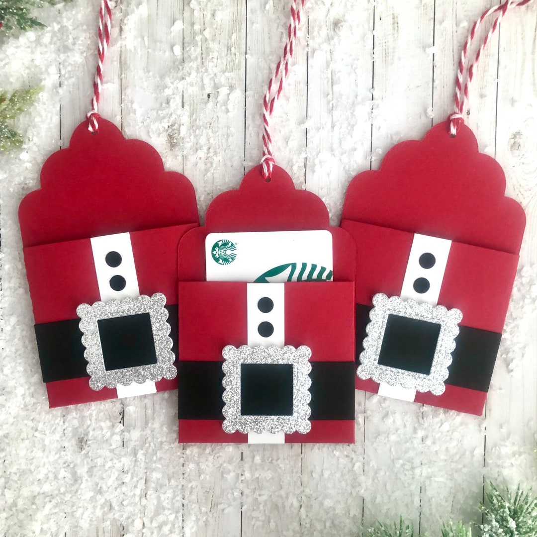 Santa Suit Christmas Gift Card Holder, Gift Card Pocket, Gift Card Tag ...