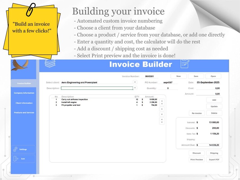 Excel Invoice Maker Pro: Customizable Small Business Template (digital ...