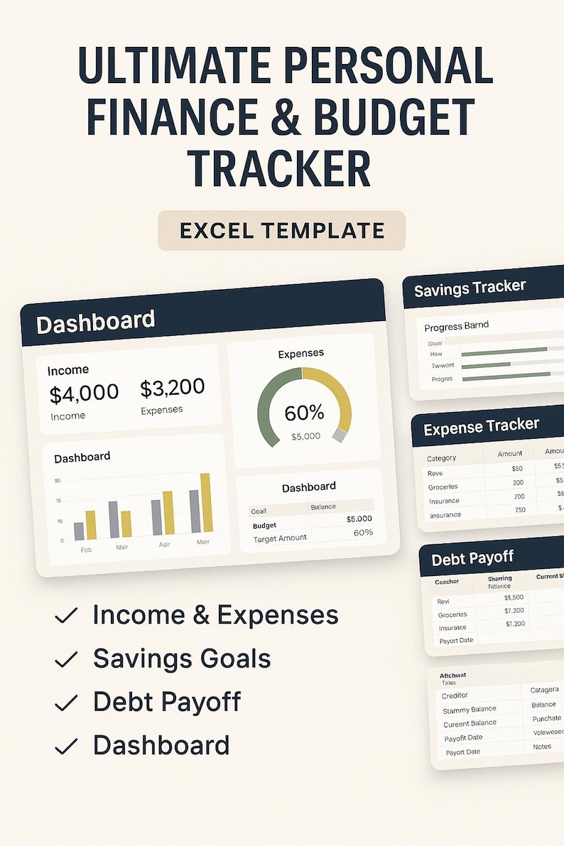 Ultimate Budget Tracker Excel Template: Personal Finance Dashboard ...